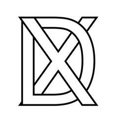 Logo sign dg gd icon sign interlaced letters d g Vector Image