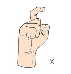 Sign language and the alphabetthe letter d Vector Image