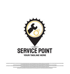 Service point logo design with gears and wrench Vector Image