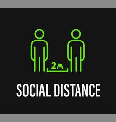 Social distance line icon outline Royalty Free Vector Image