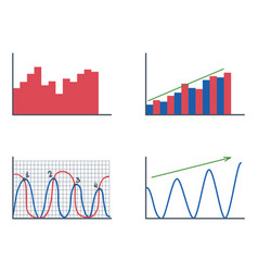 Business data graph analytics elements bar pie Vector Image