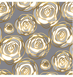 Gold rose decorative flowers seamless pattern Vector Image