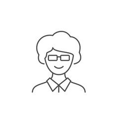 Old woman line outline icon Royalty Free Vector Image
