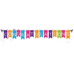 Congratulations with bunting flags Royalty Free Vector Image