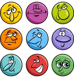 Characters faces cartoon set Royalty Free Vector Image