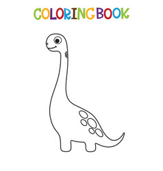 Cute dino coloring book Royalty Free Vector Image