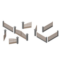 Closed gate isolated on white background 3d Vector Image