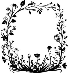 Floral border - minimalist and simple silhouette Vector Image