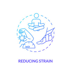 Reducing strain blue gradient concept icon Vector Image