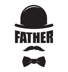 Icon poster man father dad day classic tie bowtie Vector Image