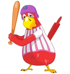 Funny parrot baseball Royalty Free Vector Image