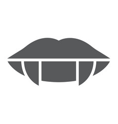 Vampire teeth glyph icon female and mouth lips Vector Image