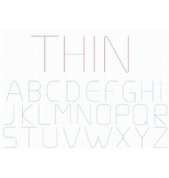 Light thin hand drawn font type alphabet Vector Image