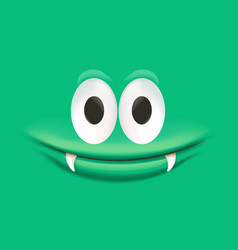 Funny green monster face with open mouth Vector Image