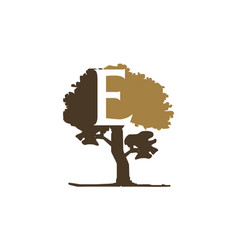 Tree letter e Royalty Free Vector Image - VectorStock