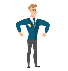 Young caucasian angry groom screaming Royalty Free Vector