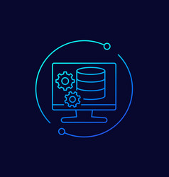 Database maintenance icon linear design Royalty Free Vector