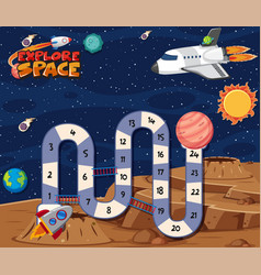Game template with many planets in space Vector Image
