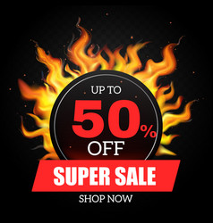 Fire flame realistic borders Royalty Free Vector Image