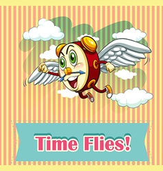 A picture showing the time flying Royalty Free Vector Image