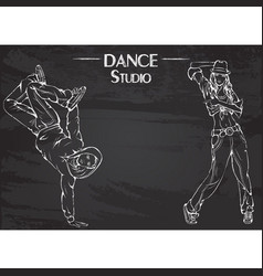 Dance line contemporary Royalty Free Vector Image