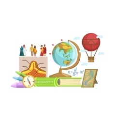 Geography Class Set Of Objects Royalty Free Vector Image