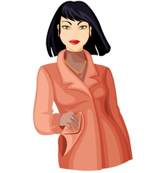 Woman cartoon in a coat Royalty Free Vector Image