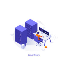 Isometric server equipment Royalty Free Vector Image