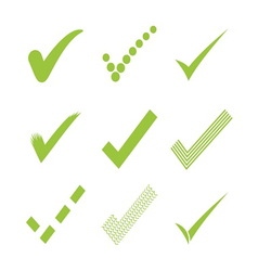 Green checkmark symbol icon completed tick Vector Image