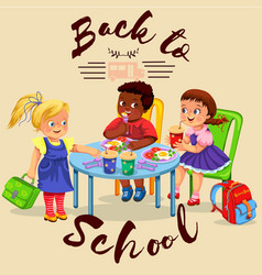 School lunch colorful poster Royalty Free Vector Image