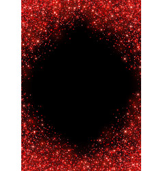 Wide border red glitter on black background Vector Image