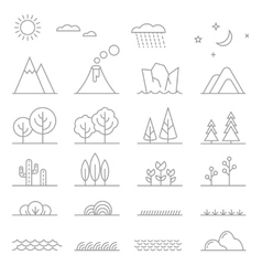 Landscape line elements Royalty Free Vector Image