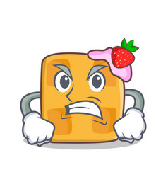 Angry waffle character cartoon design Royalty Free Vector