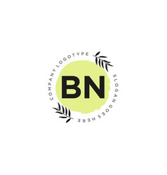 Bn initial handwriting logo with circle template Vector Image