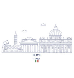 Outline rome skyline with landmarks Royalty Free Vector