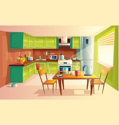 Cartoon kitchen counter with appliances Royalty Free Vector