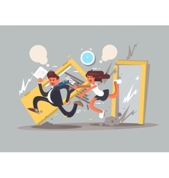 Bearded dude running fast on stadium Royalty Free Vector