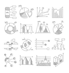 Data graphic representation charts different Vector Image