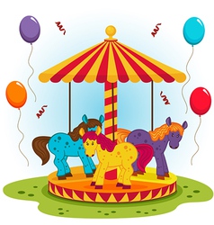 A carousel ride without a horse Royalty Free Vector Image