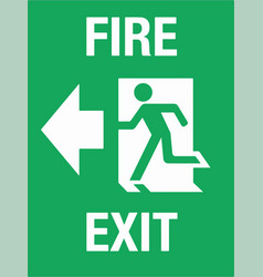 Emergency exit sign man running out fire Vector Image