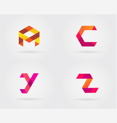 Stripes letter r logotype creative abc Royalty Free Vector