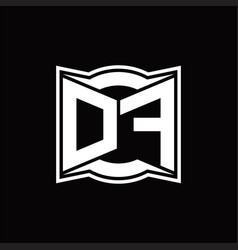 Df initial logo linked circle monogram Royalty Free Vector