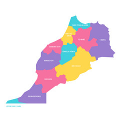 Morocco political map of administrative divisions Vector Image