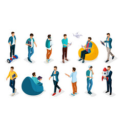 Different professions isometric professionals Vector Image
