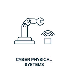 Cyber physical systems icon thin line style Vector Image