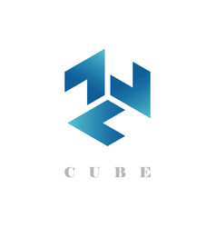 Letter e 3d cube logo Royalty Free Vector Image