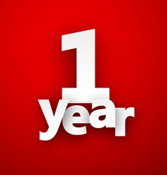 One year paper confetti sign Royalty Free Vector Image
