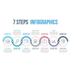 7 steps infographics Royalty Free Vector Image