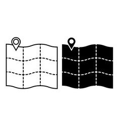 Map with checkpoint mark navigation on paper Vector Image