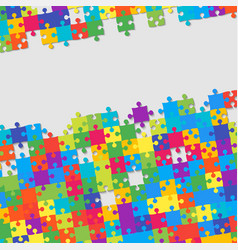 Colorful background puzzle jigsaw puzzle banner Vector Image